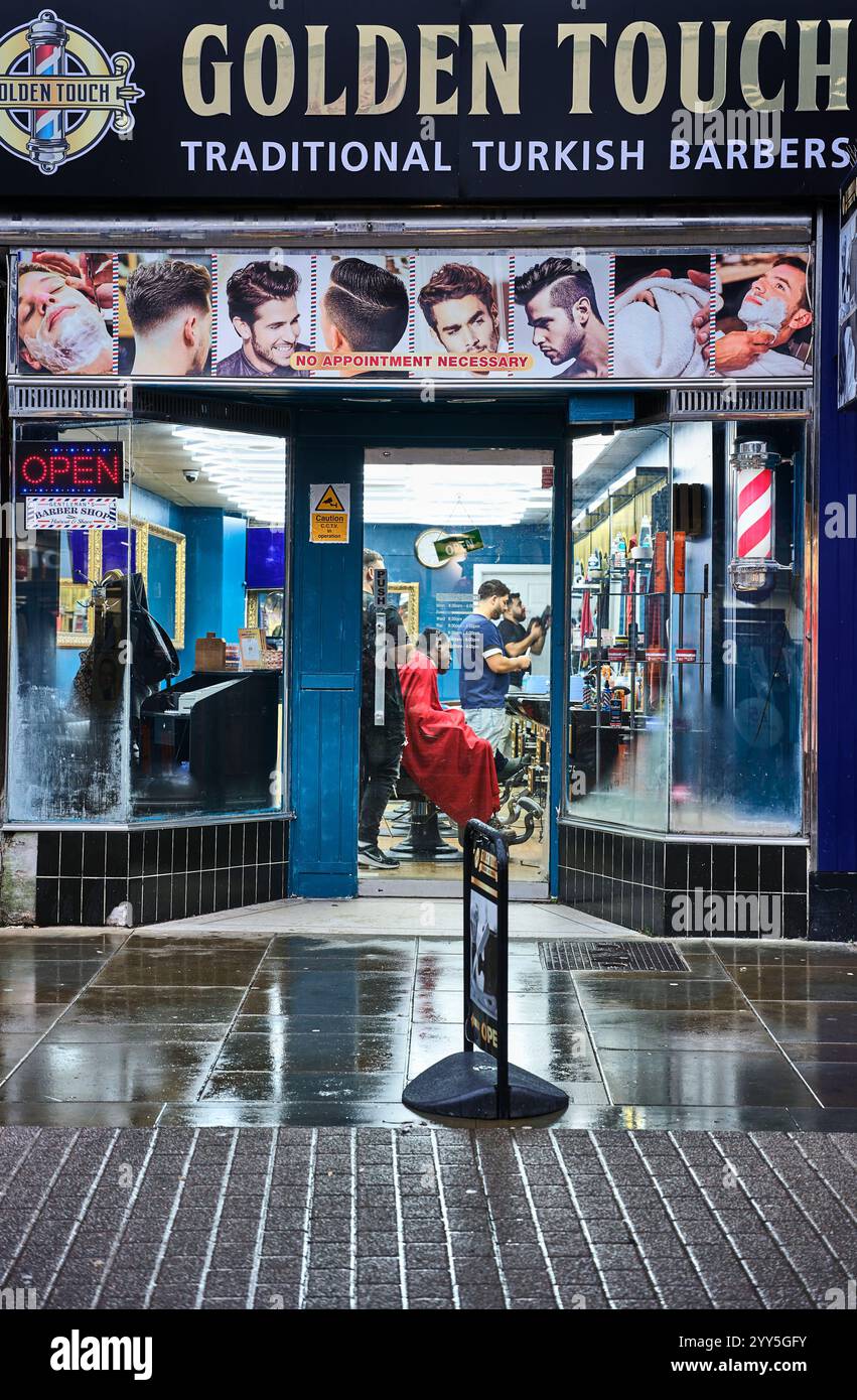 Golden Touch traditional turkish barbers shop at Kettering, England, on ...