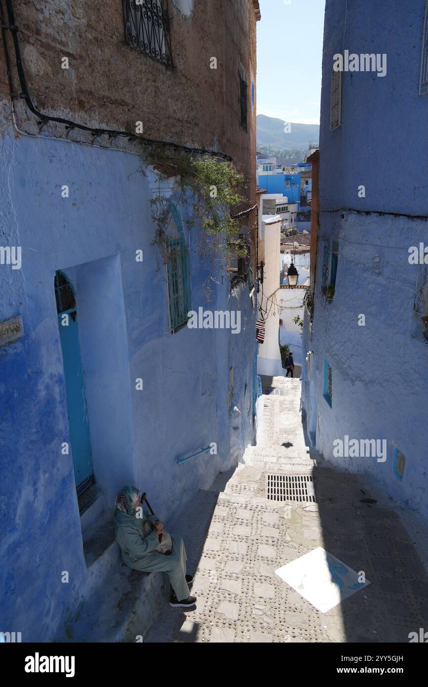 Chefchaouen a city in the Rif montains of Morocco famous for its blue ...