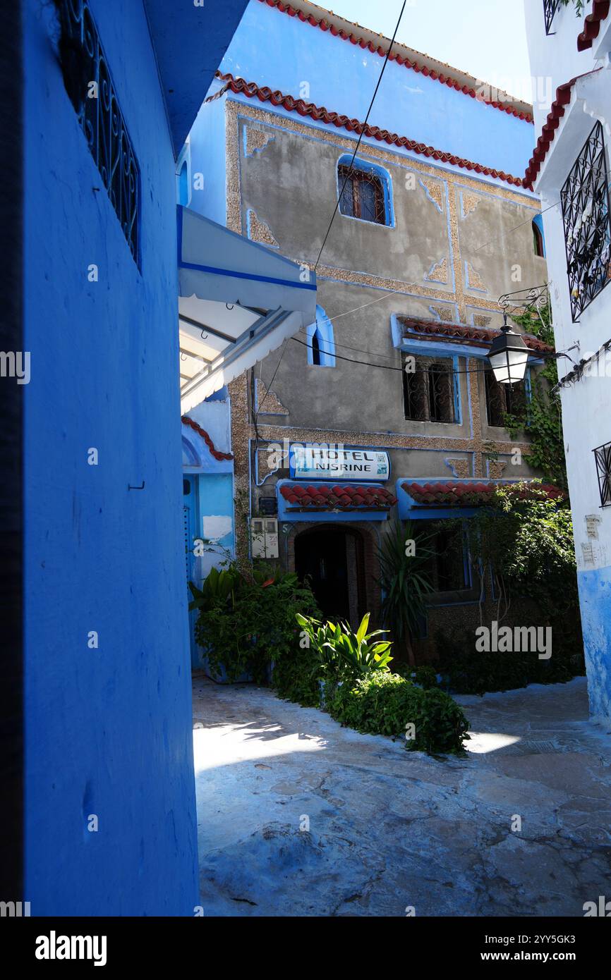 Chefchaouen a city in the Rif montains of Morocco famous for its blue ...