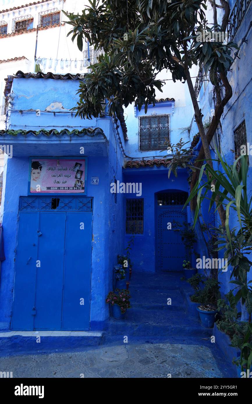 Chefchaouen a city in the Rif montains of Morocco famous for its blue ...