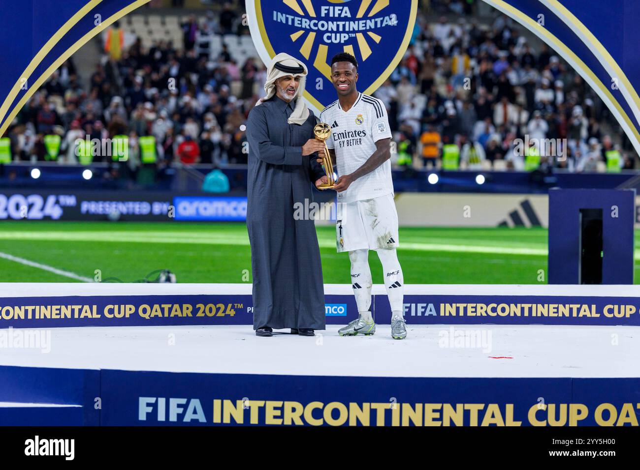 18th December 2024: Doha, Qatar: Vinicius Jr. of Real Madrid poses for ...