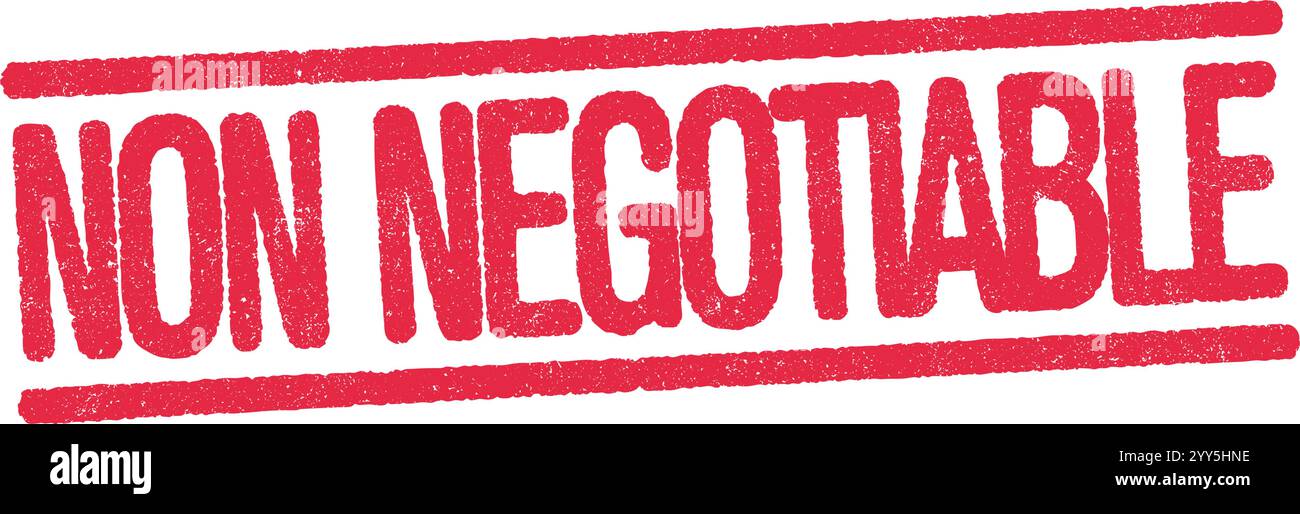 Vector illustration of the word Non Negotiable in red ink stamp Stock ...