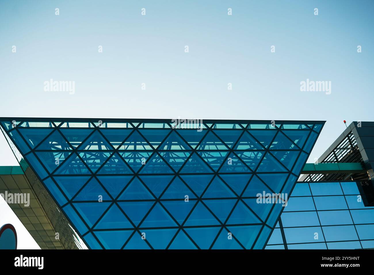 Reworked photo of glass facade wall. Abstract modern architecture ...