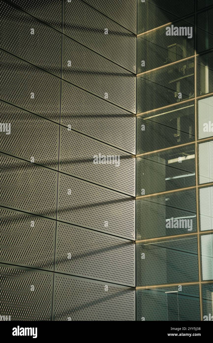 Shadow of stained glass windows in hallway, visual works Stock Photo ...