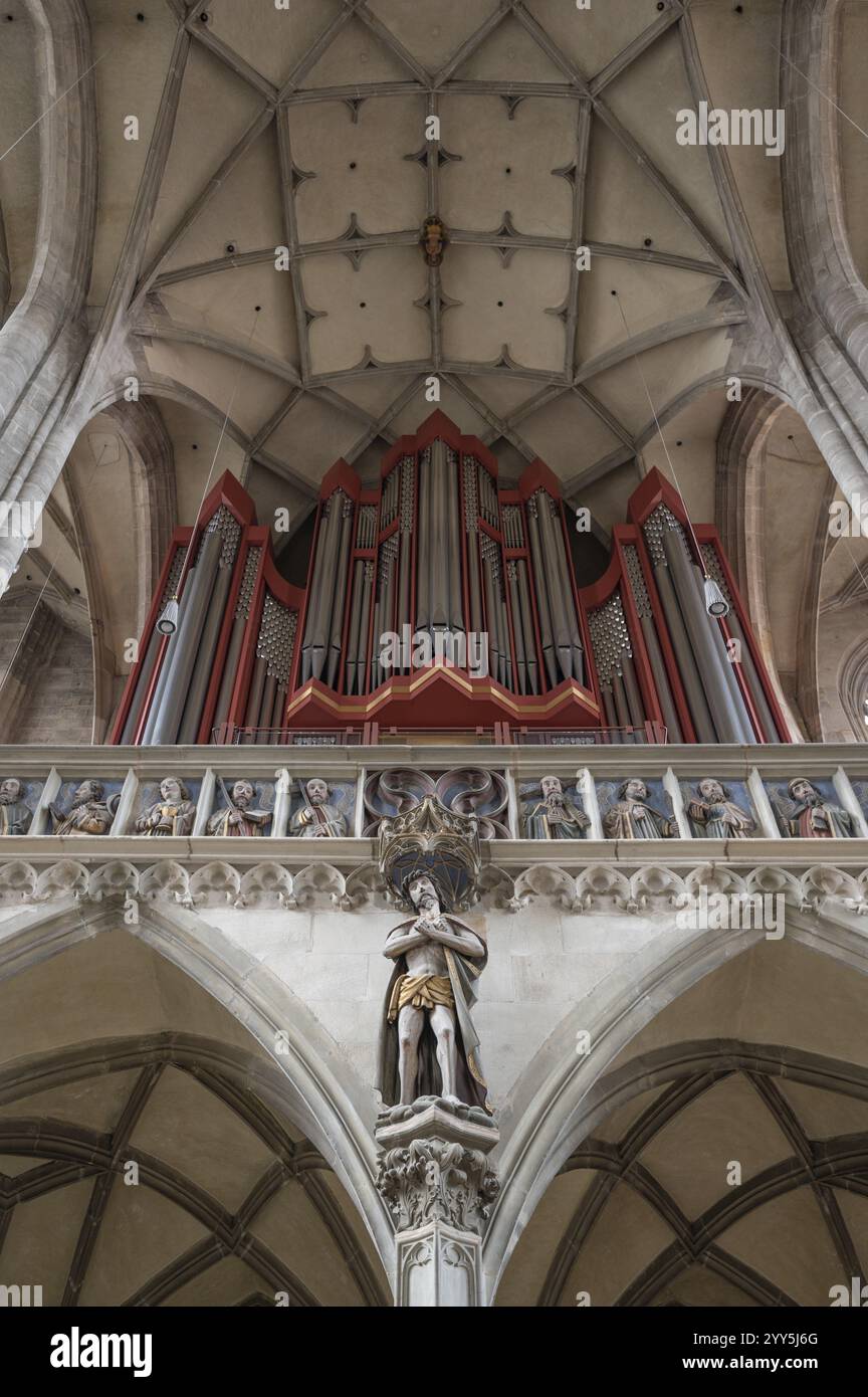 Organ loft, organ built in 1997, late Gothic hall church of St George ...