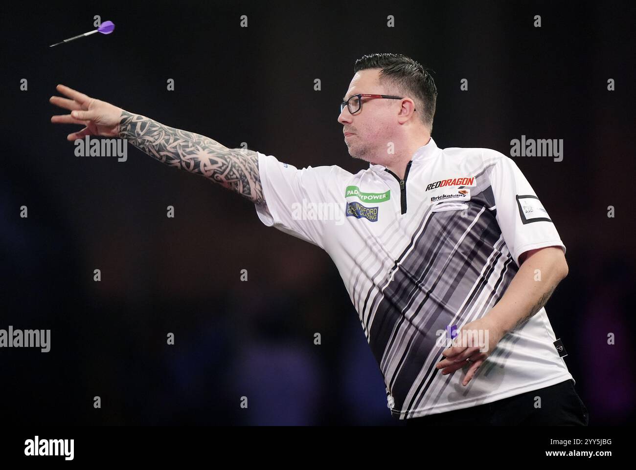 Robert Owen in action during his second round match against Gabriel ...