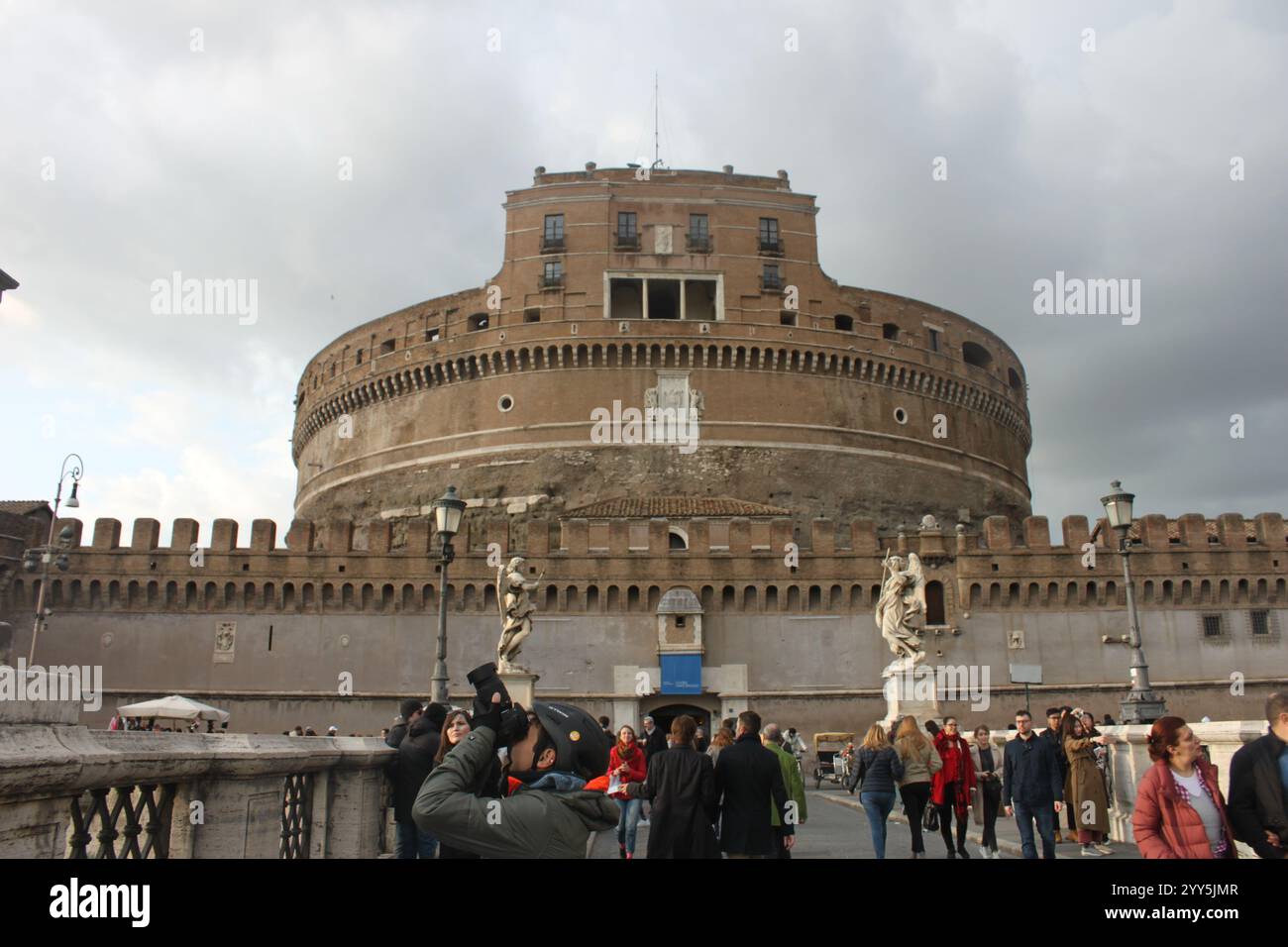 Castle of Holy Angel and Holy Angel Bridge over the Tiber River in Rome at Dawn, Italy. ROME ...