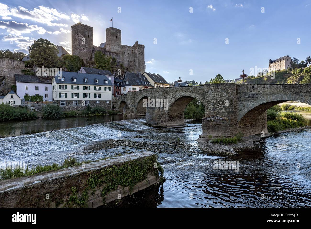 Runkel Castle, hilltop castle from the high Middle Ages, ruins, old ...