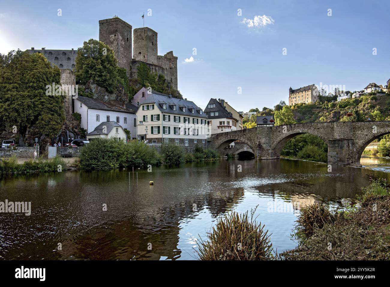 Runkel Castle, hilltop castle from the high Middle Ages, ruins, old ...