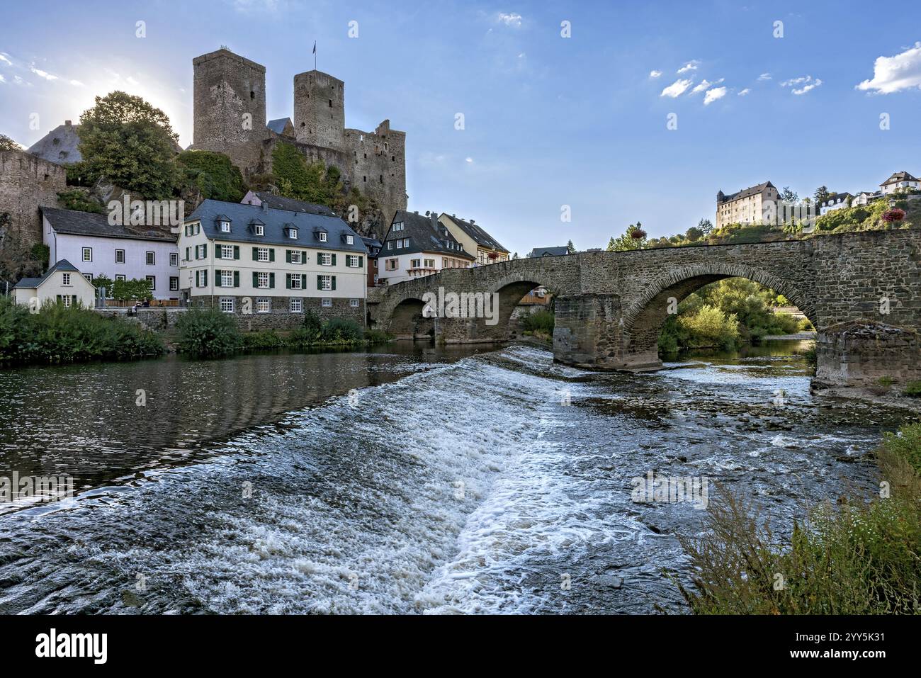 Runkel Castle, hilltop castle from the high Middle Ages, ruins, old ...
