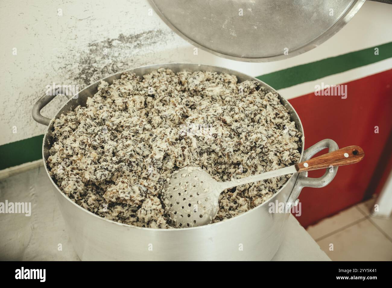 Dried camel meat preserved with camel salt, a popular snack along the ...