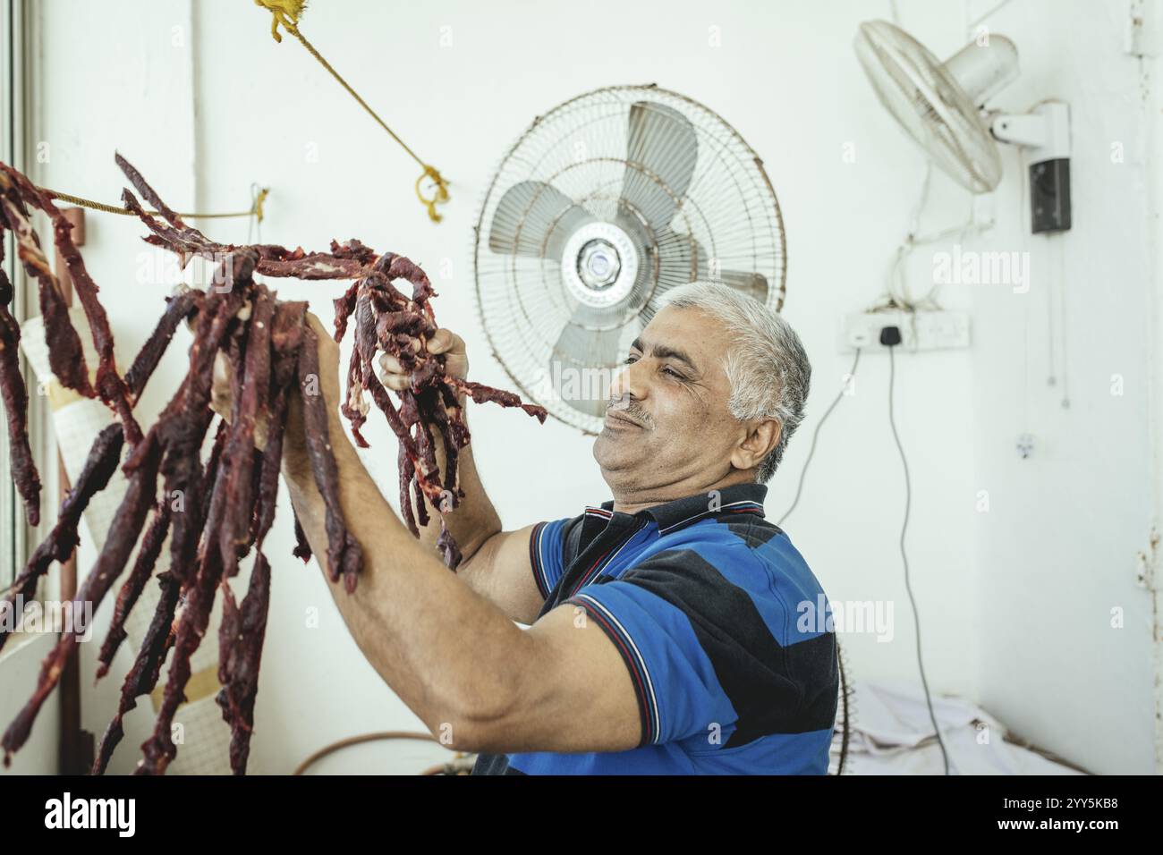 Dried camel meat in the camel restaurant with its own camel butchery on ...