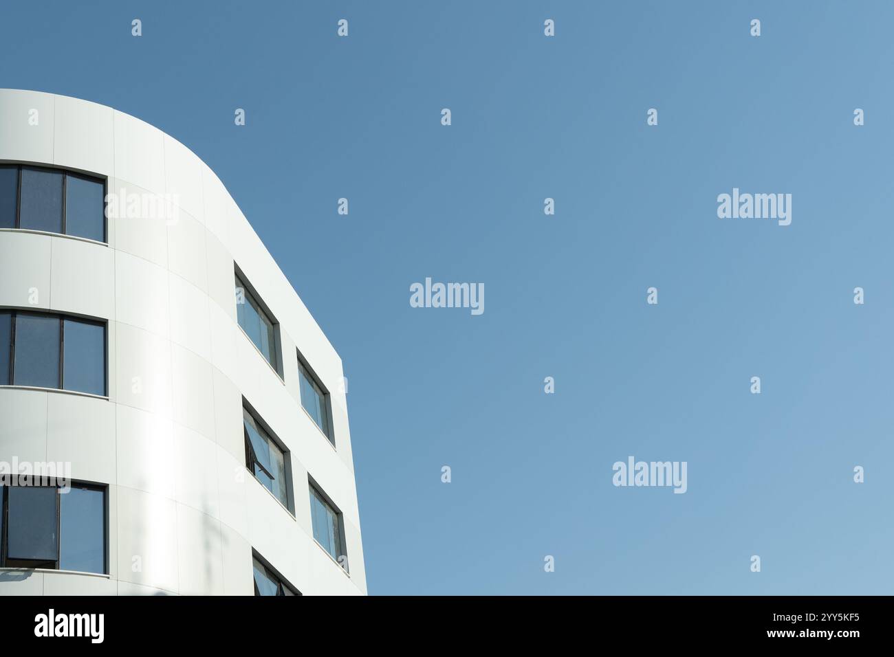 New building architecture on blue sky background,Low angle ...