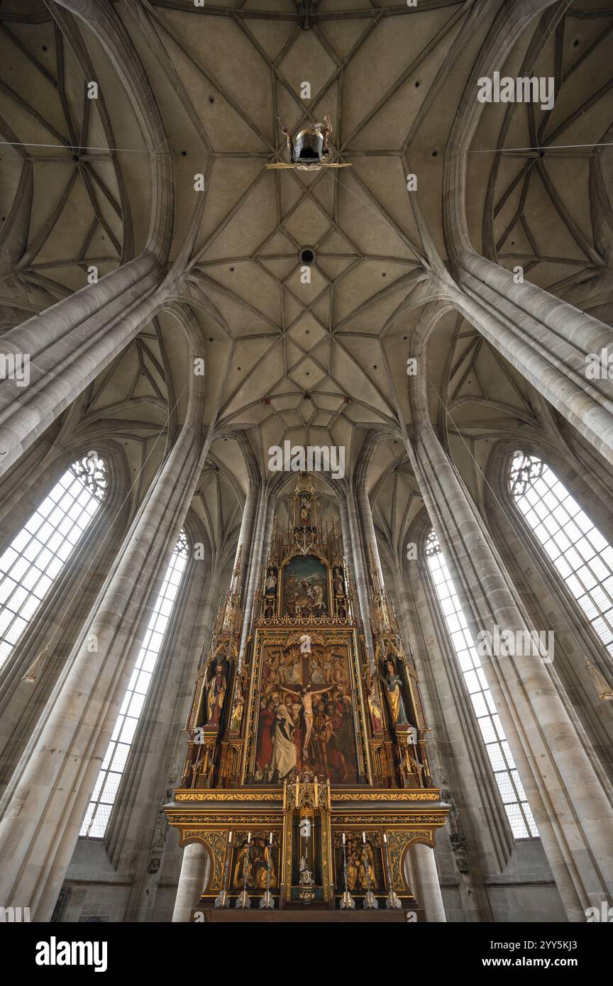 High altar, completed in 1642, replaced by neo-Gothic carvings in 1856 ...