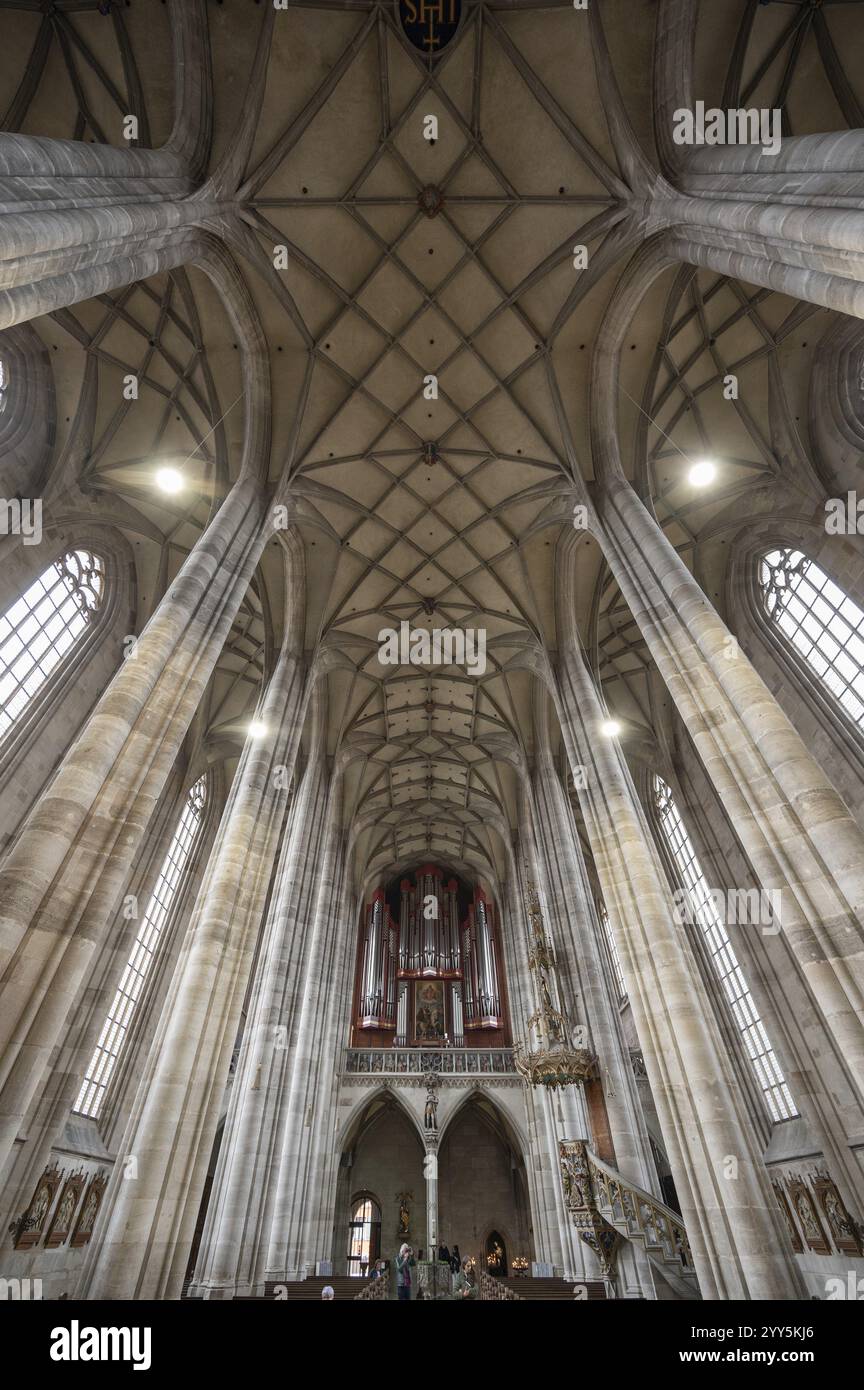 Interior with net vaulting and organ loft, organ built in 1997, late ...