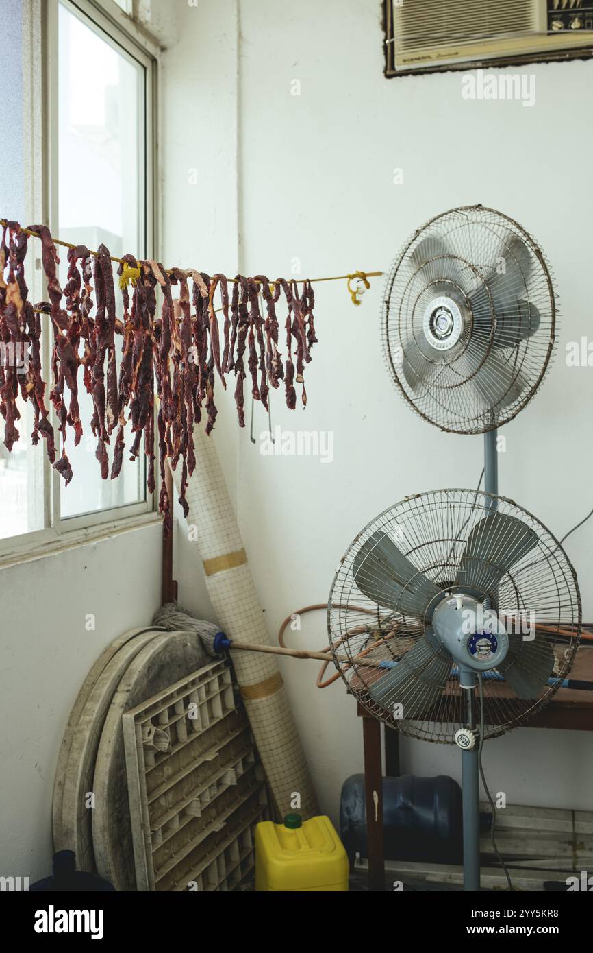 Dried camel meat in the camel restaurant with its own camel butchery on ...