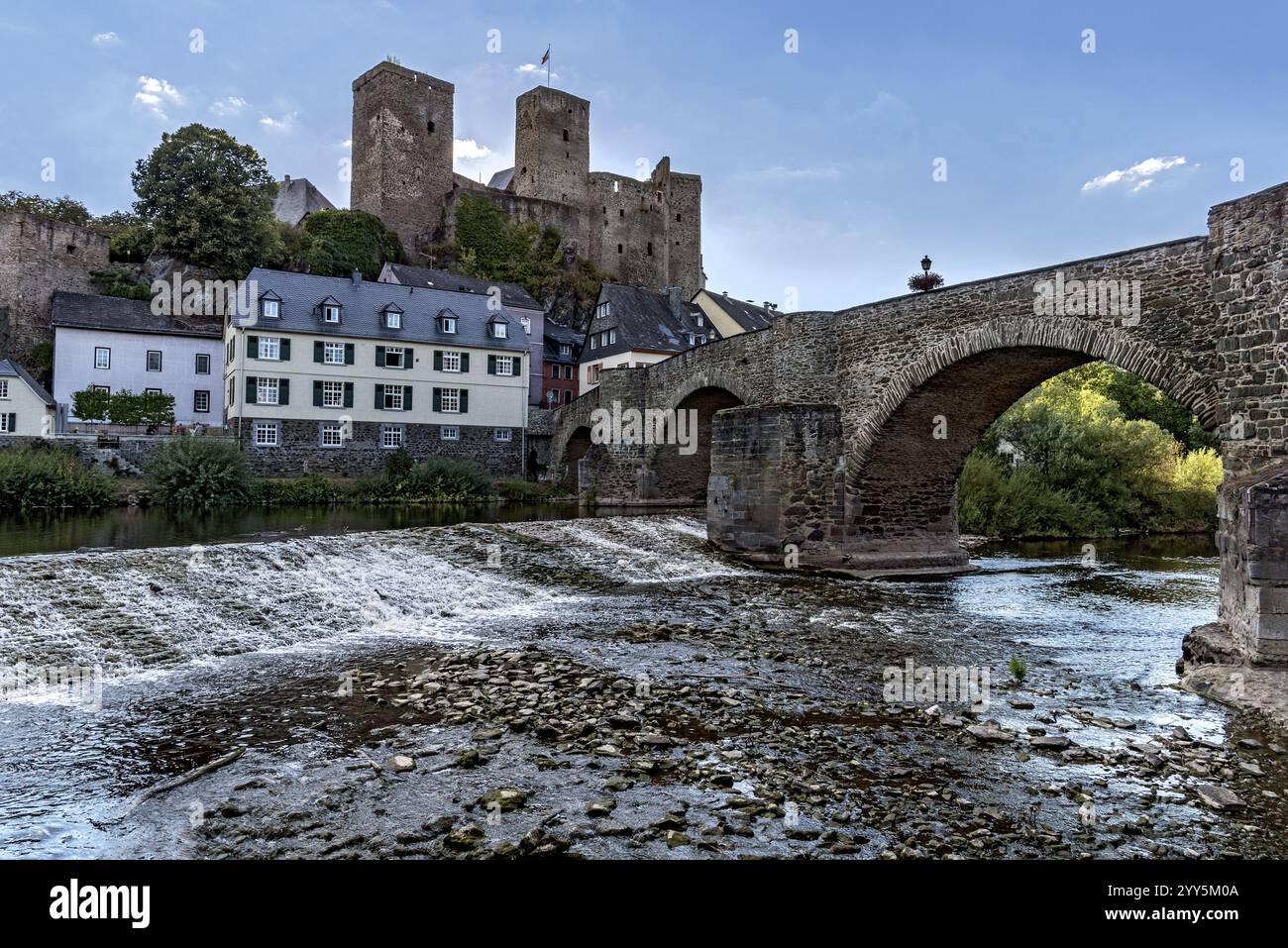Runkel Castle, hilltop castle from the high Middle Ages, ruins, old ...