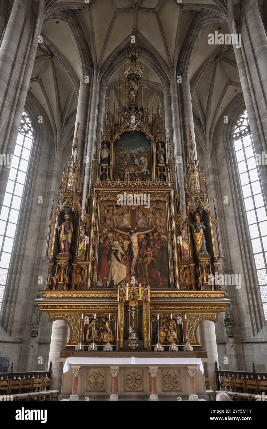 High altar, completed in 1642, replaced by neo-Gothic carvings in 1856 ...