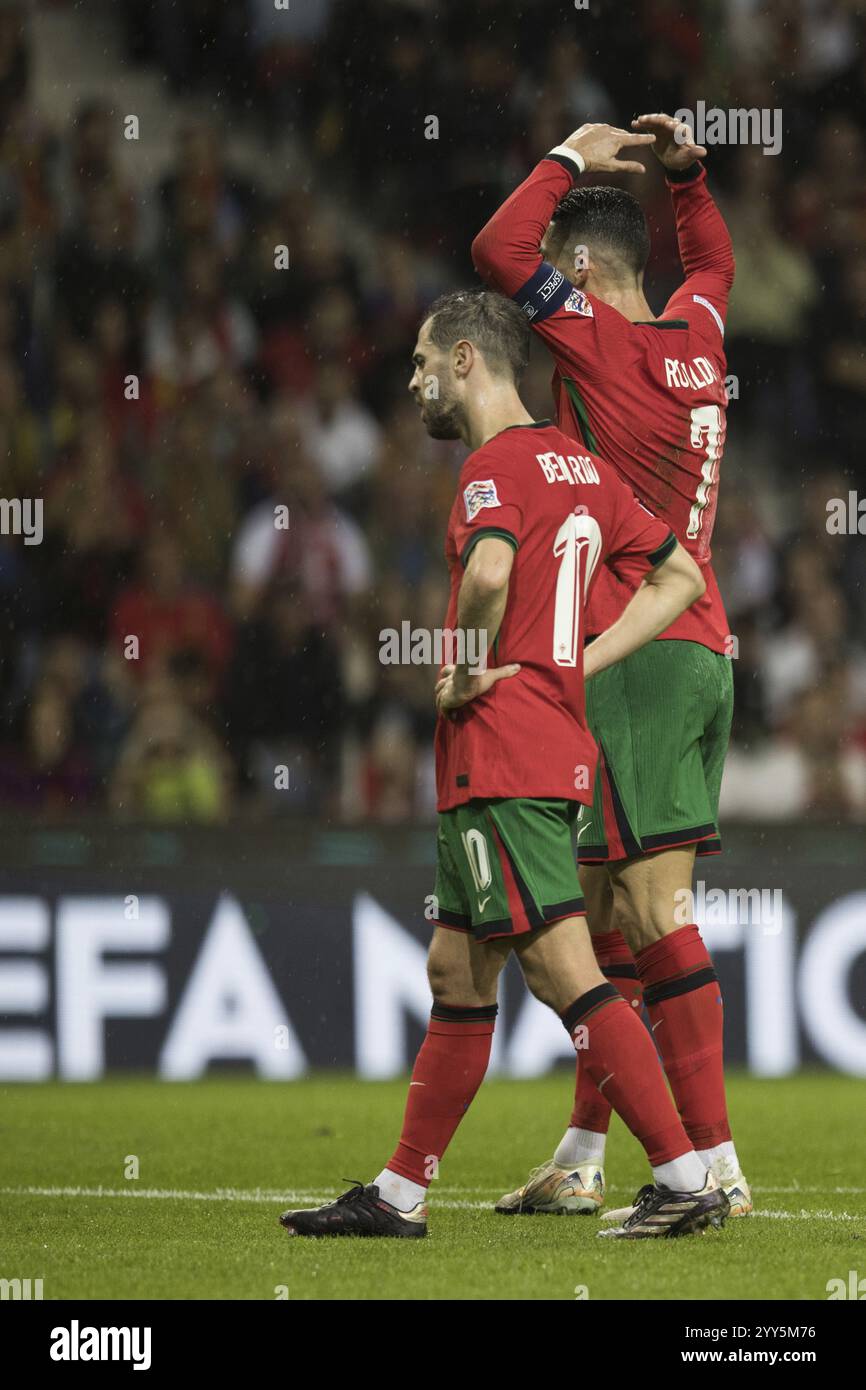 Football match, captain Cristiano RONALDO CR7 Portugal protests ...