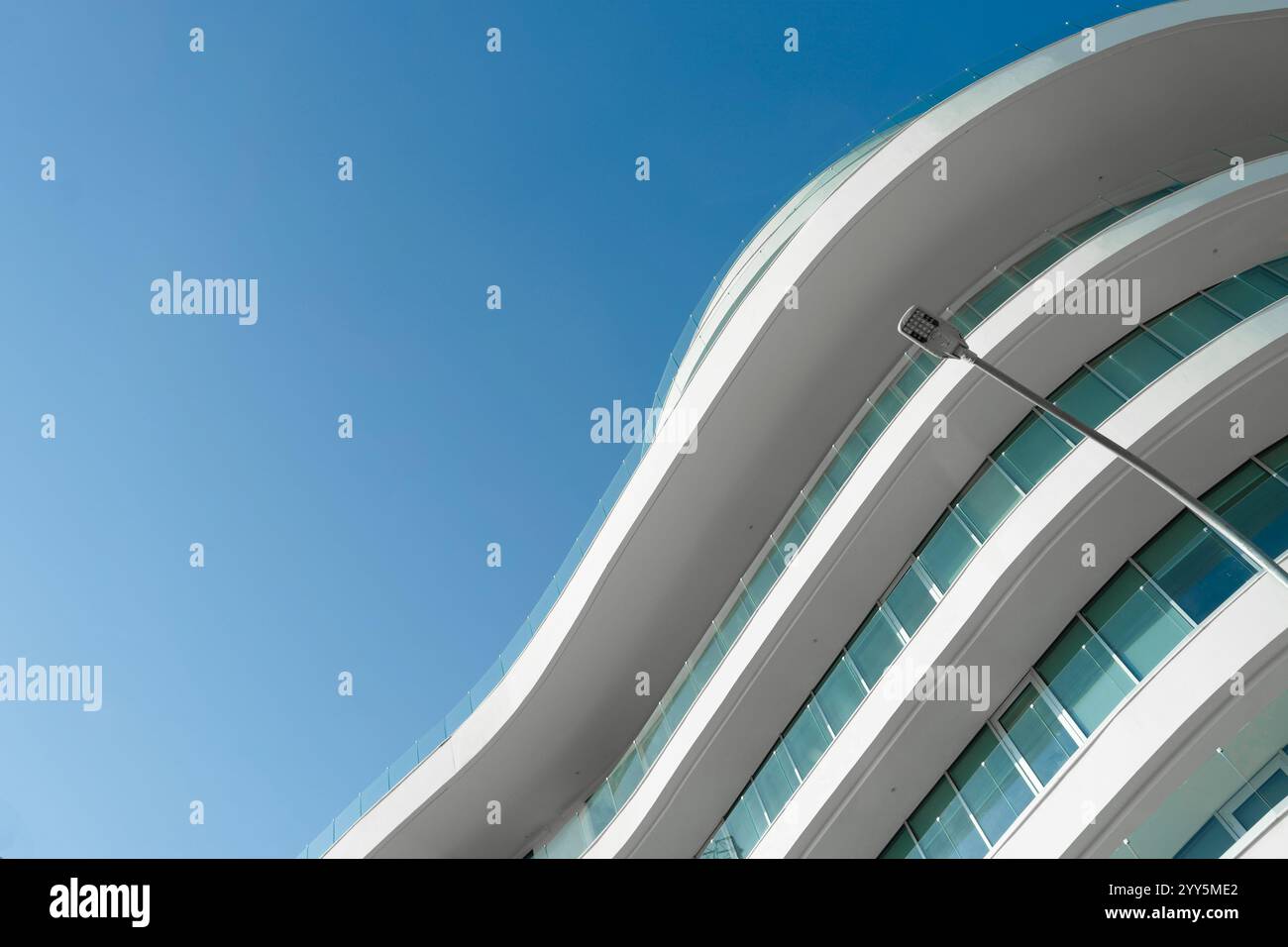 New building architecture on blue sky background,Low angle ...