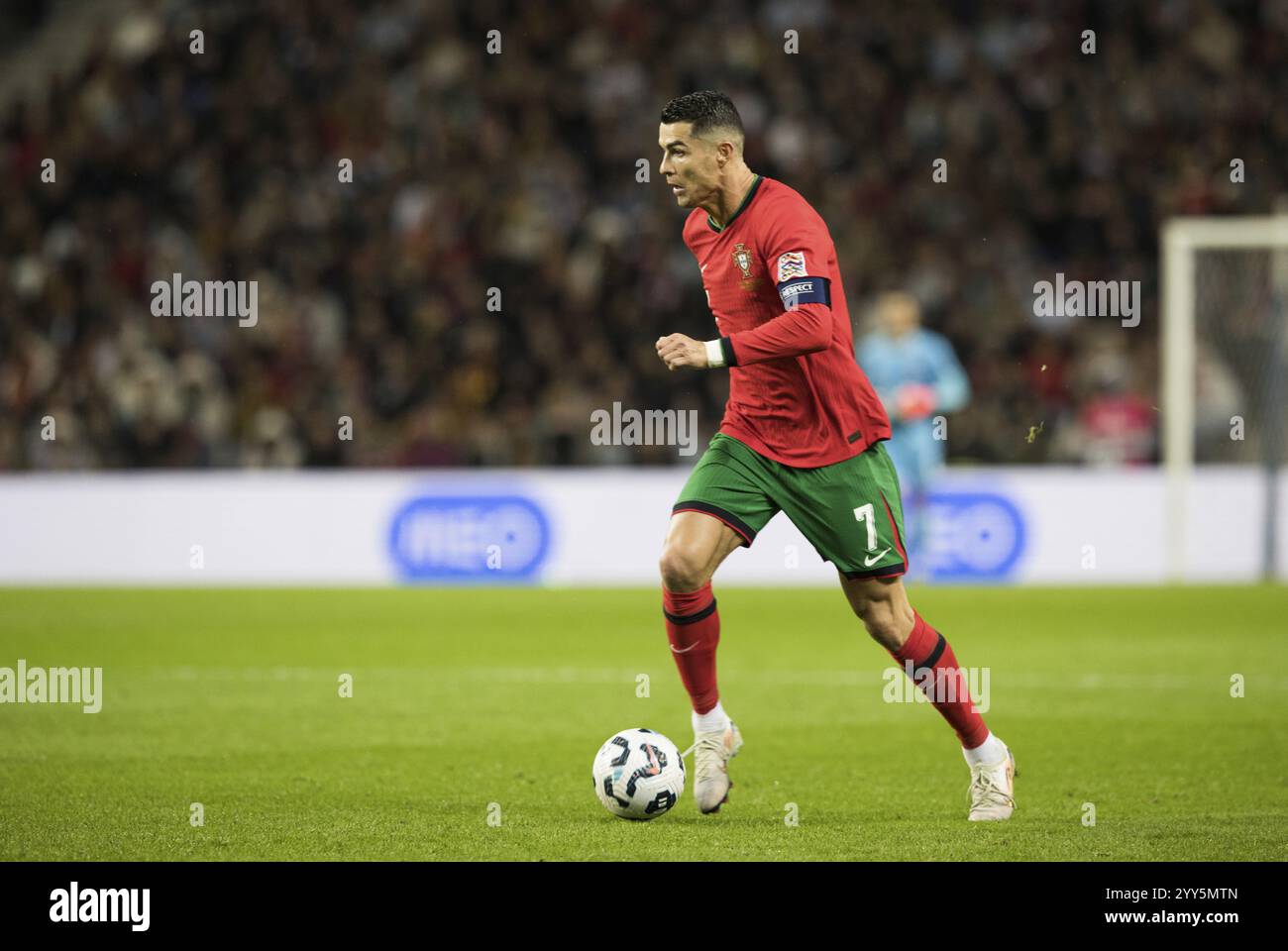 Football match, captain Cristiano RONALDO CR7 Portugal on the ball ...