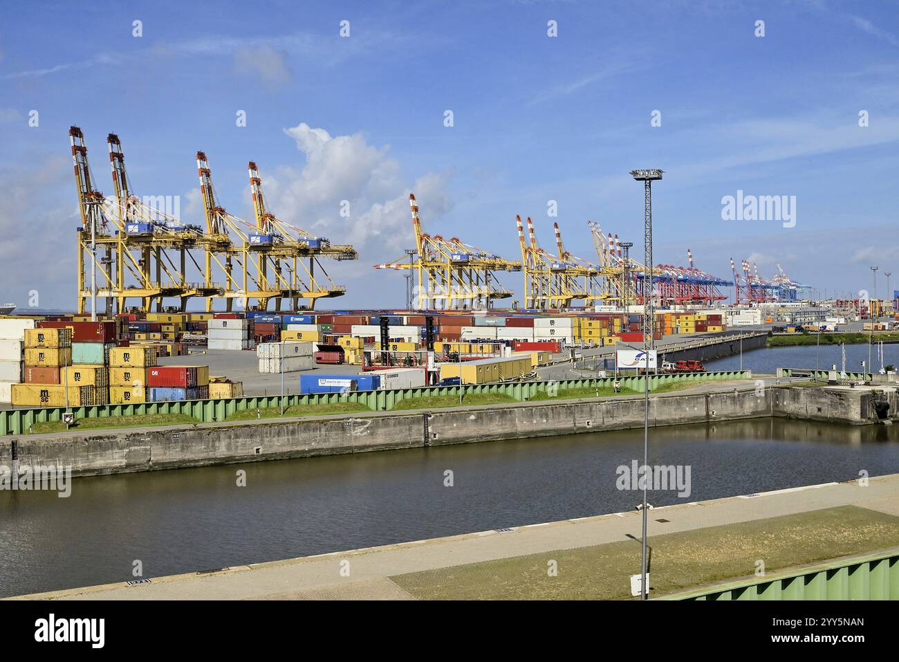 Container terminal and northern lock, Bremerhaven, Bremen, Germany ...