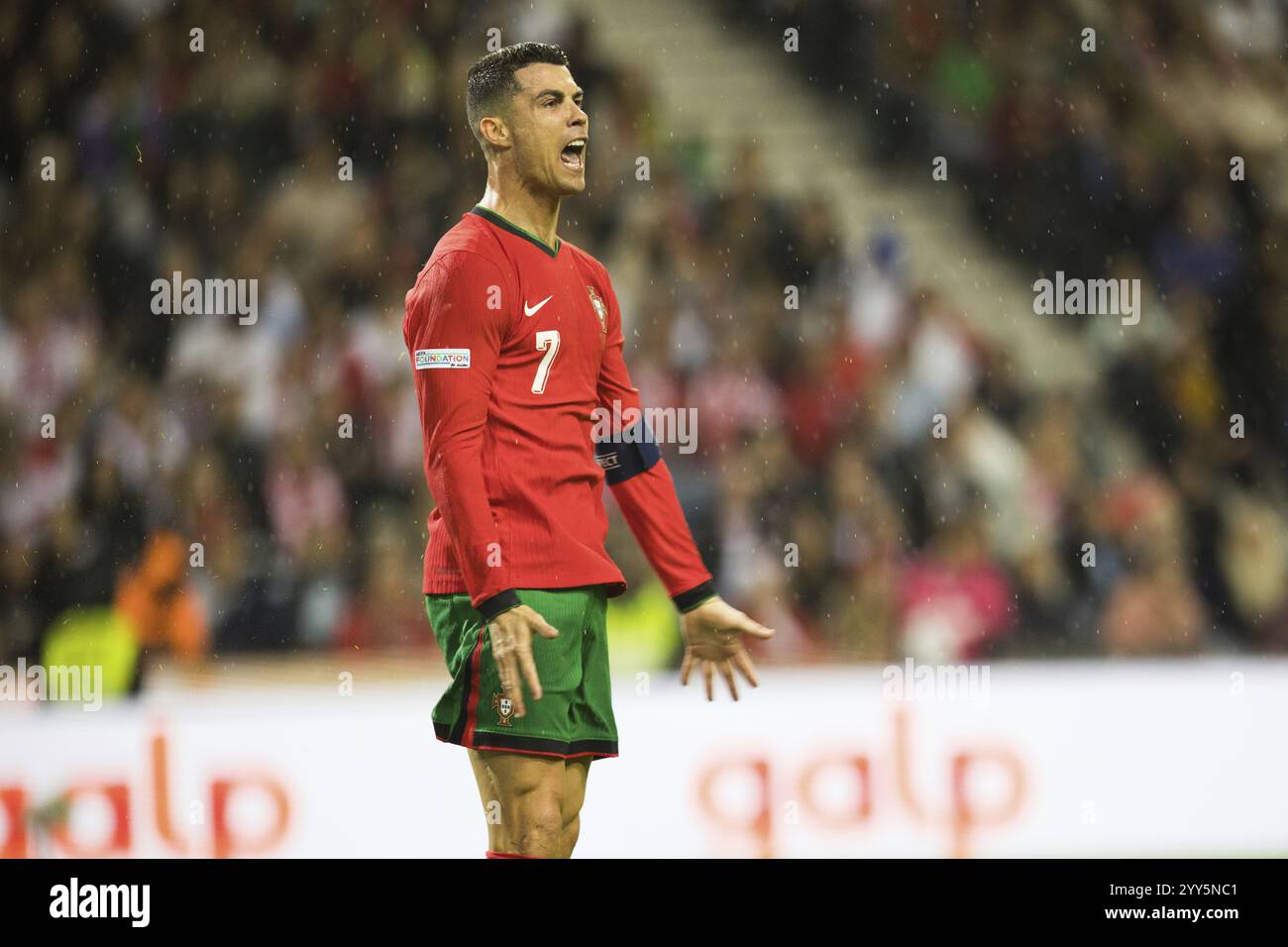 Football match, captain Cristiano RONALDO CR7 Portugal protests ...