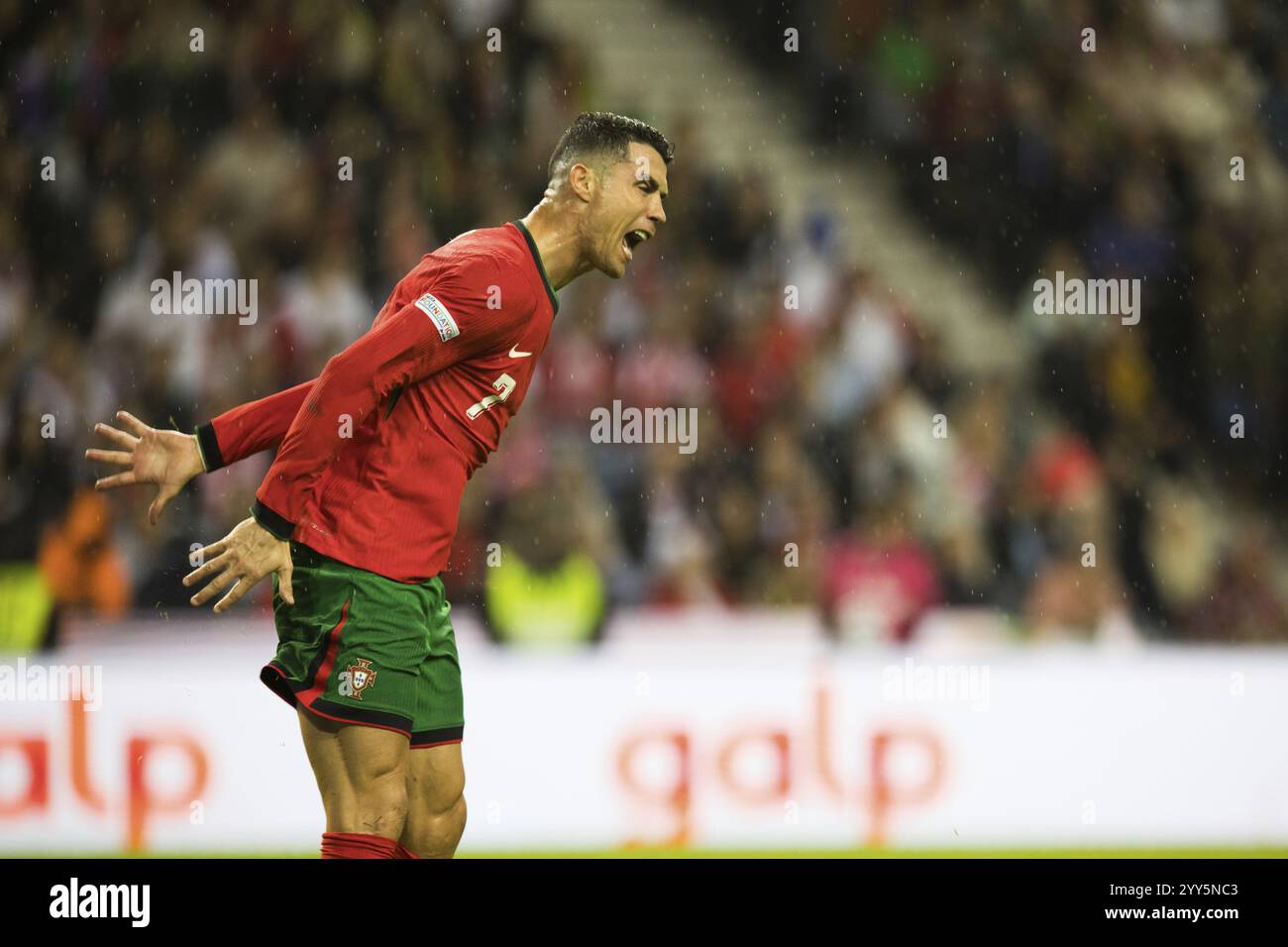 Football match, captain Cristiano RONALDO CR7 Portugal protests ...