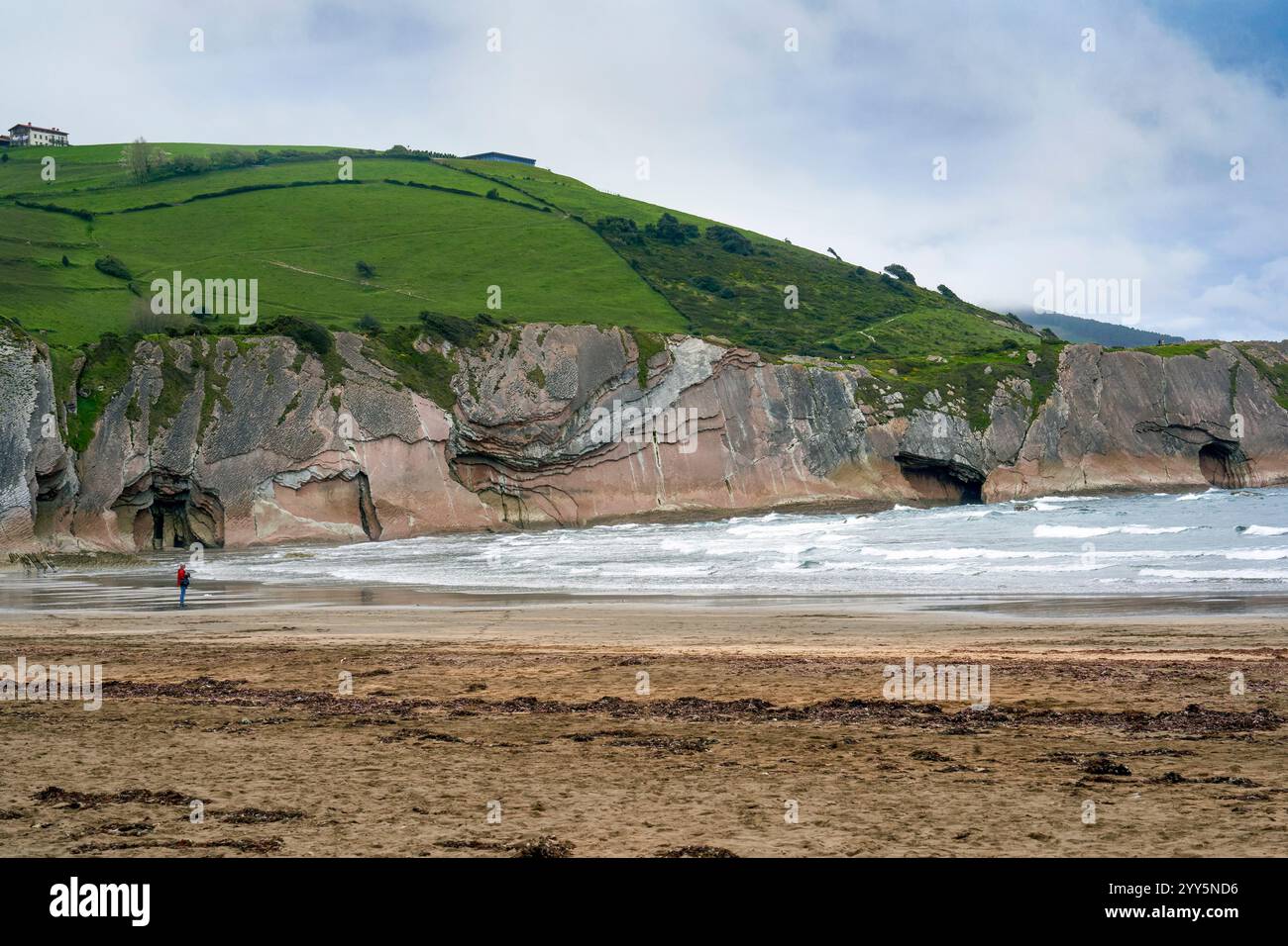 On the beach of the Biscay Bay, Zumaia, Basque country Stock Photo - Alamy