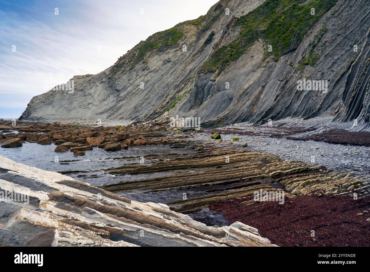 Famous flysch rocks of the Atlantic in Basque country, Spain Stock ...