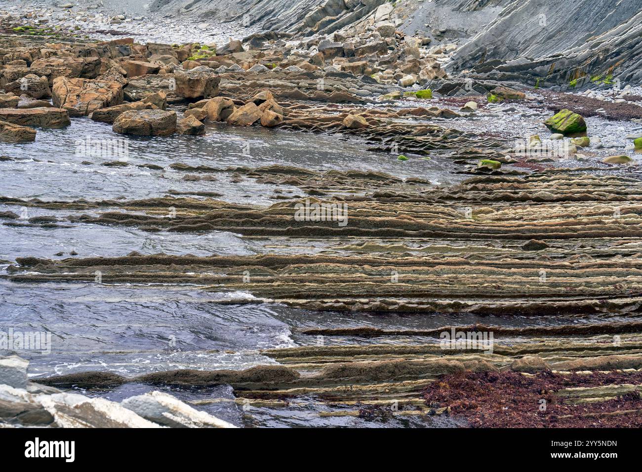 Famous flysch rocks of the Atlantic in Basque country, Spain Stock ...