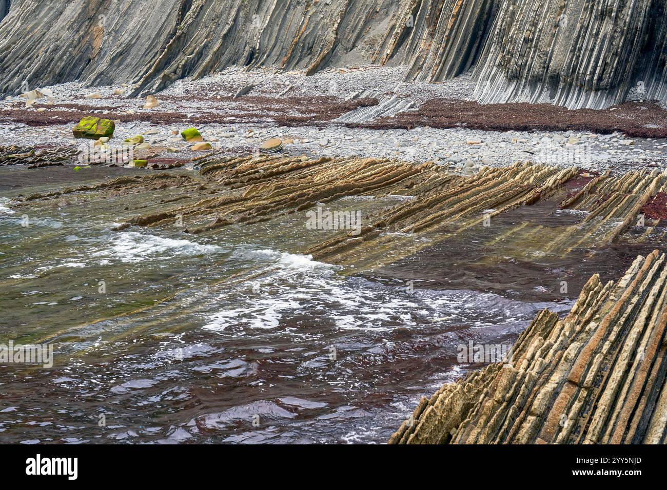 Famous flysch rocks of the Atlantic in Basque country, Spain Stock ...