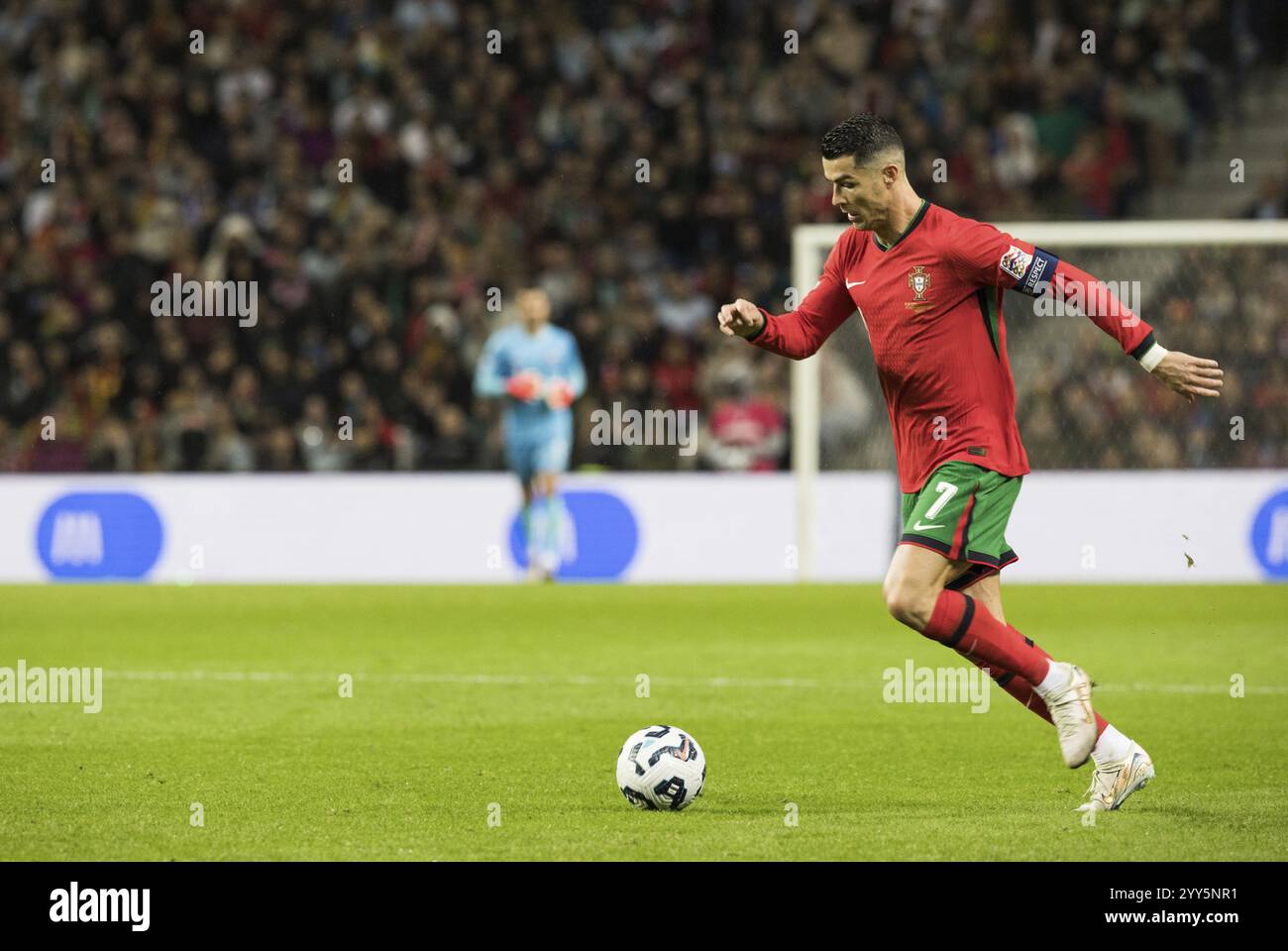 Football match, captain Cristiano RONALDO CR7 Portugal on the ball ...