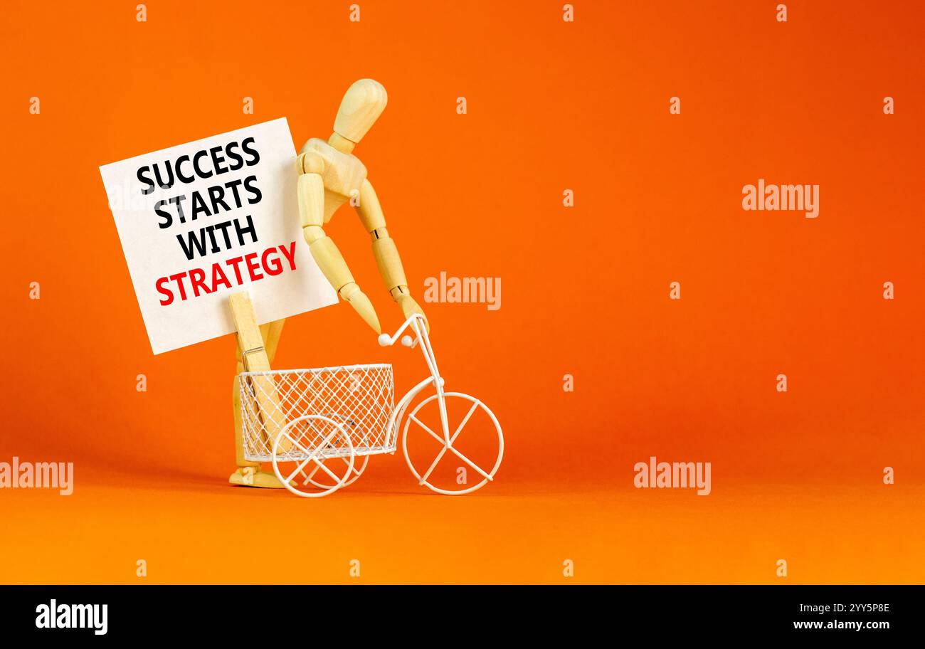 Success starts with strategy symbol. Concept words Success starts with ...