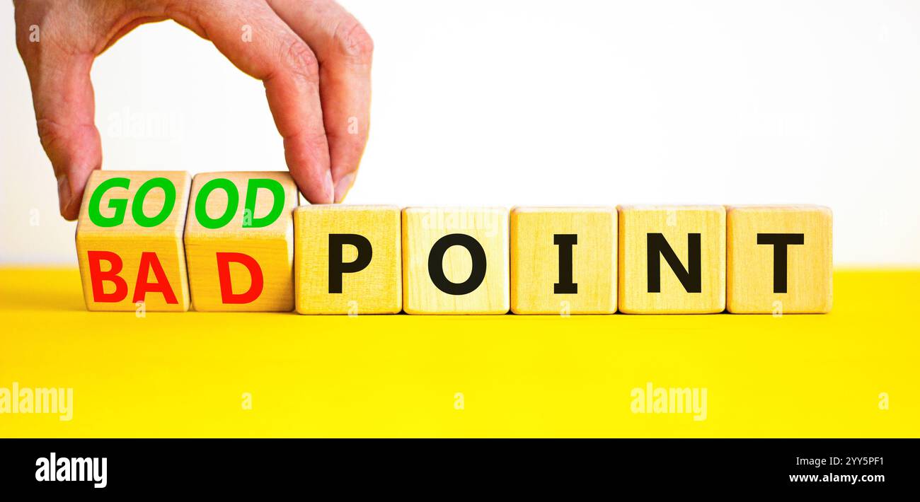Good or bad point symbol. Concept words Good point Bad point on ...