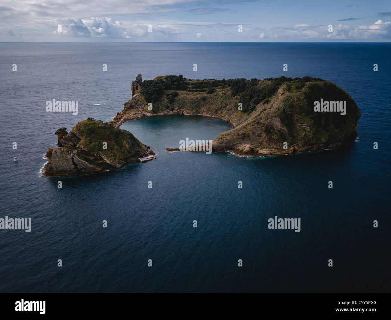 Bird's-eye view of the Islet of Vila Franca do Campo near São Miguel in ...