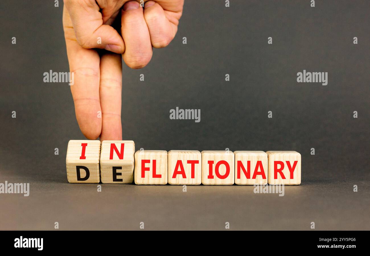 Deflationary or inflationary symbol. Concept words Deflationary ...