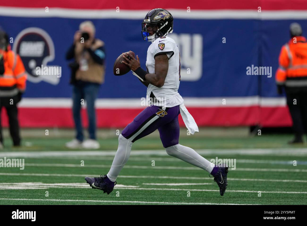 Baltimore Ravens quarterback Lamar Jackson during an NFL football game ...