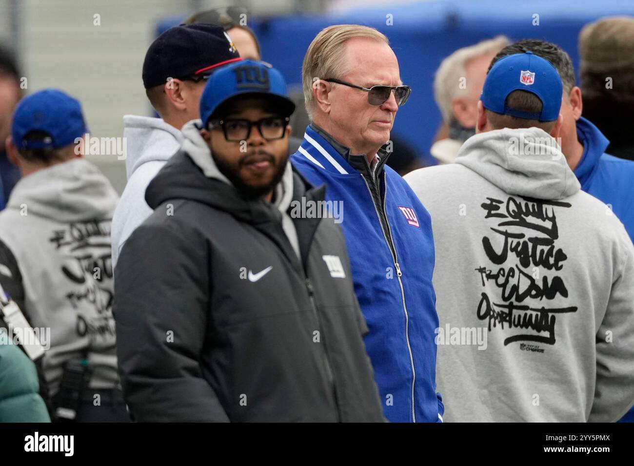 New York Giants owner John Mara stands on the field before an NFL ...