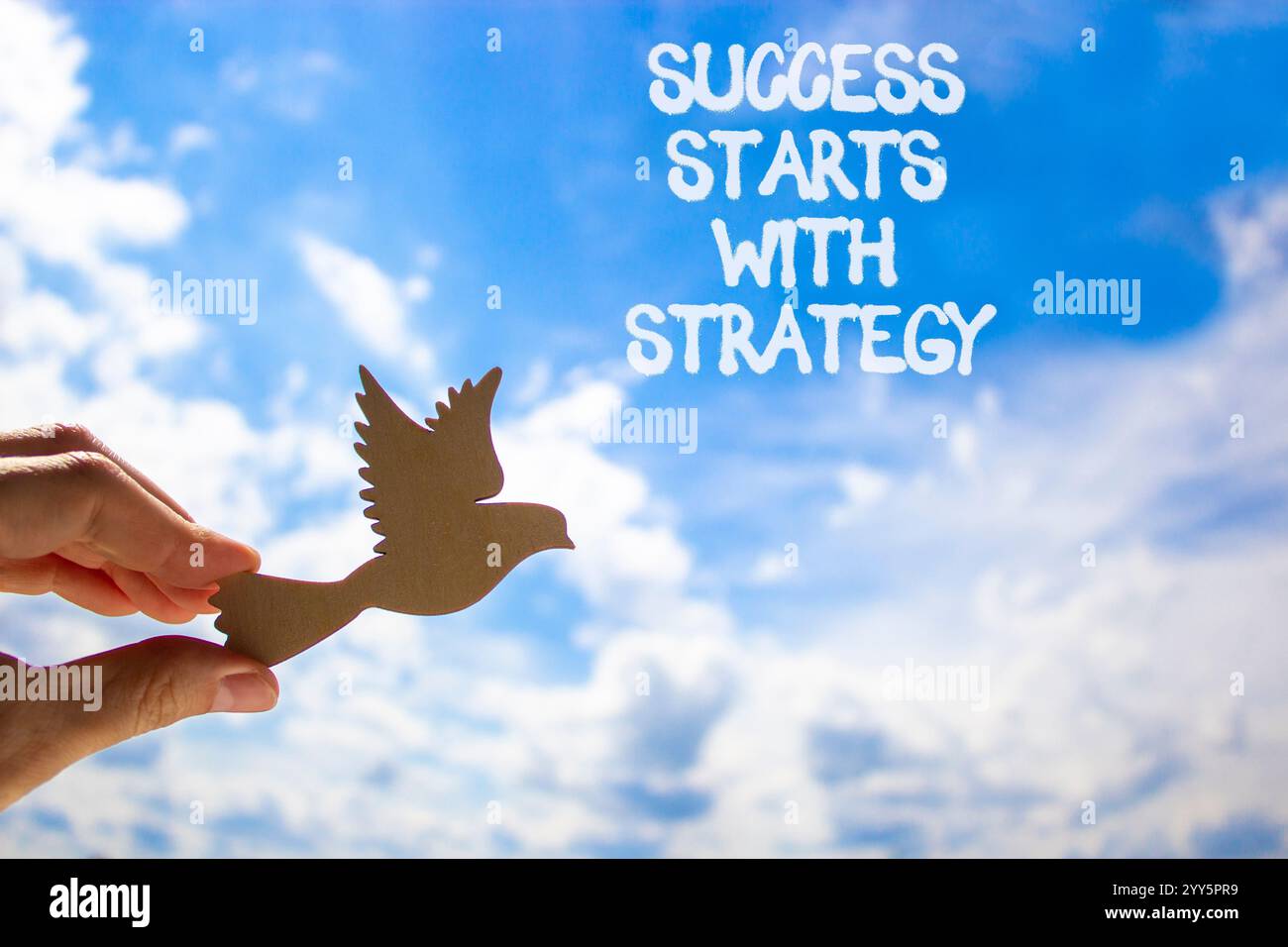 Success starts with strategy symbol. Concept words Success starts with ...