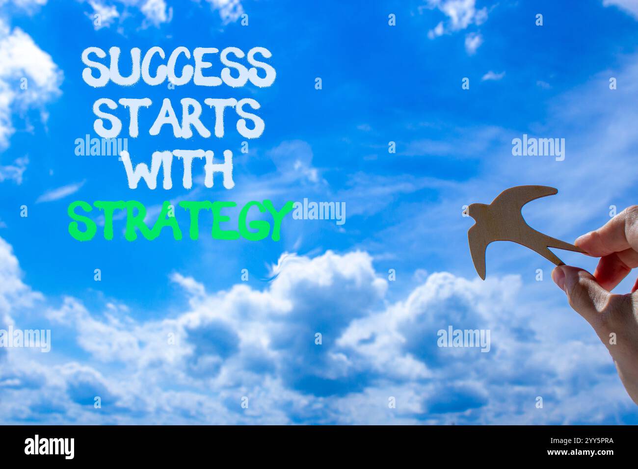 Success starts with strategy symbol. Concept words Success starts with ...