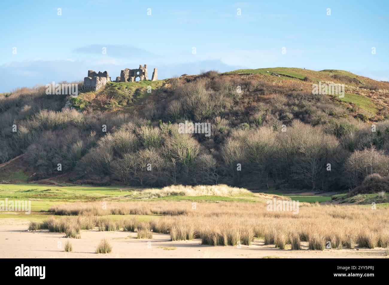 Pennard Castle and Pill, Gower, Wales, UK Stock Photo - Alamy