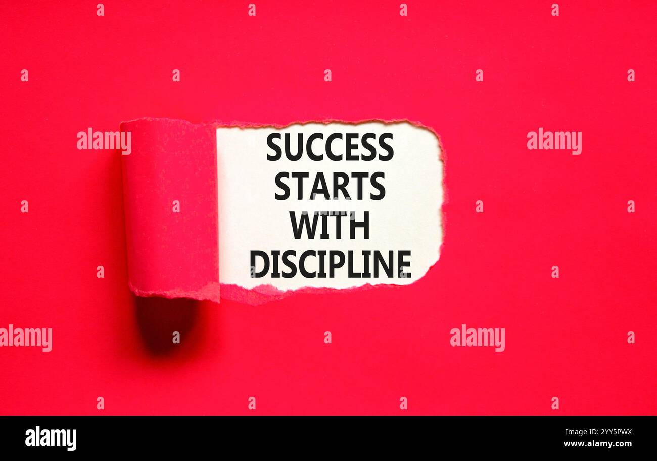 Success starts with discipline symbol. Concept words Success starts with discipline on beautiful ...