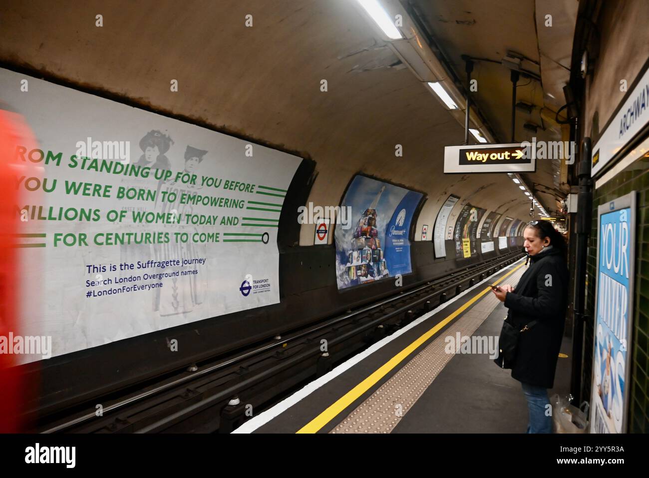 archway underground station- posters advertise the newly named ...