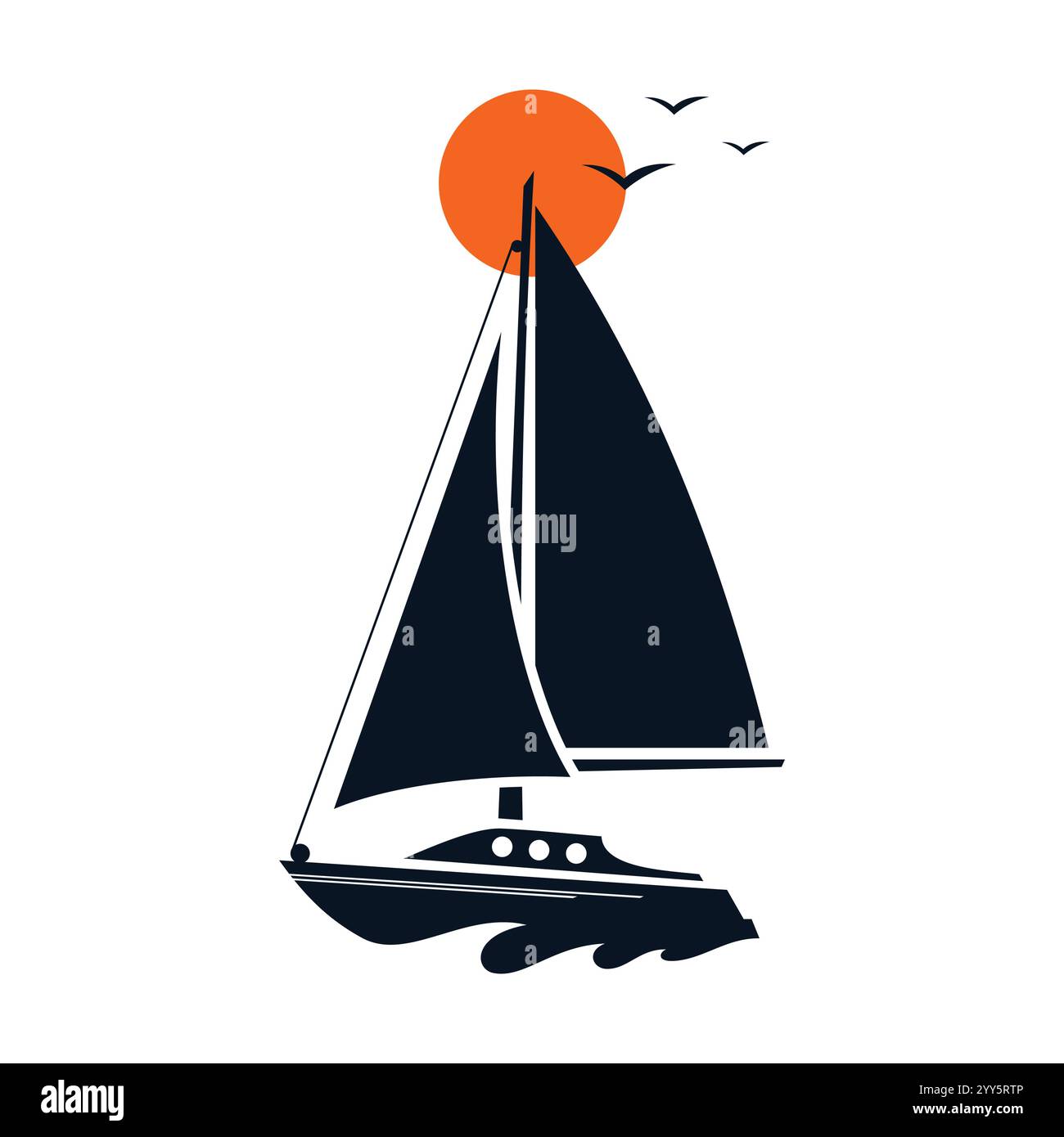 Silhouette Sailboat for brand identity boating business. Vector ...