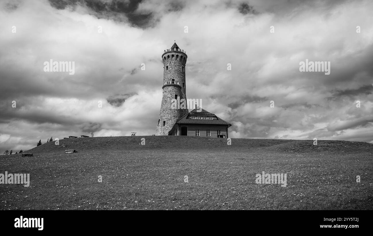 Lookout observation tower on Black and White Stock Photos & Images - Alamy