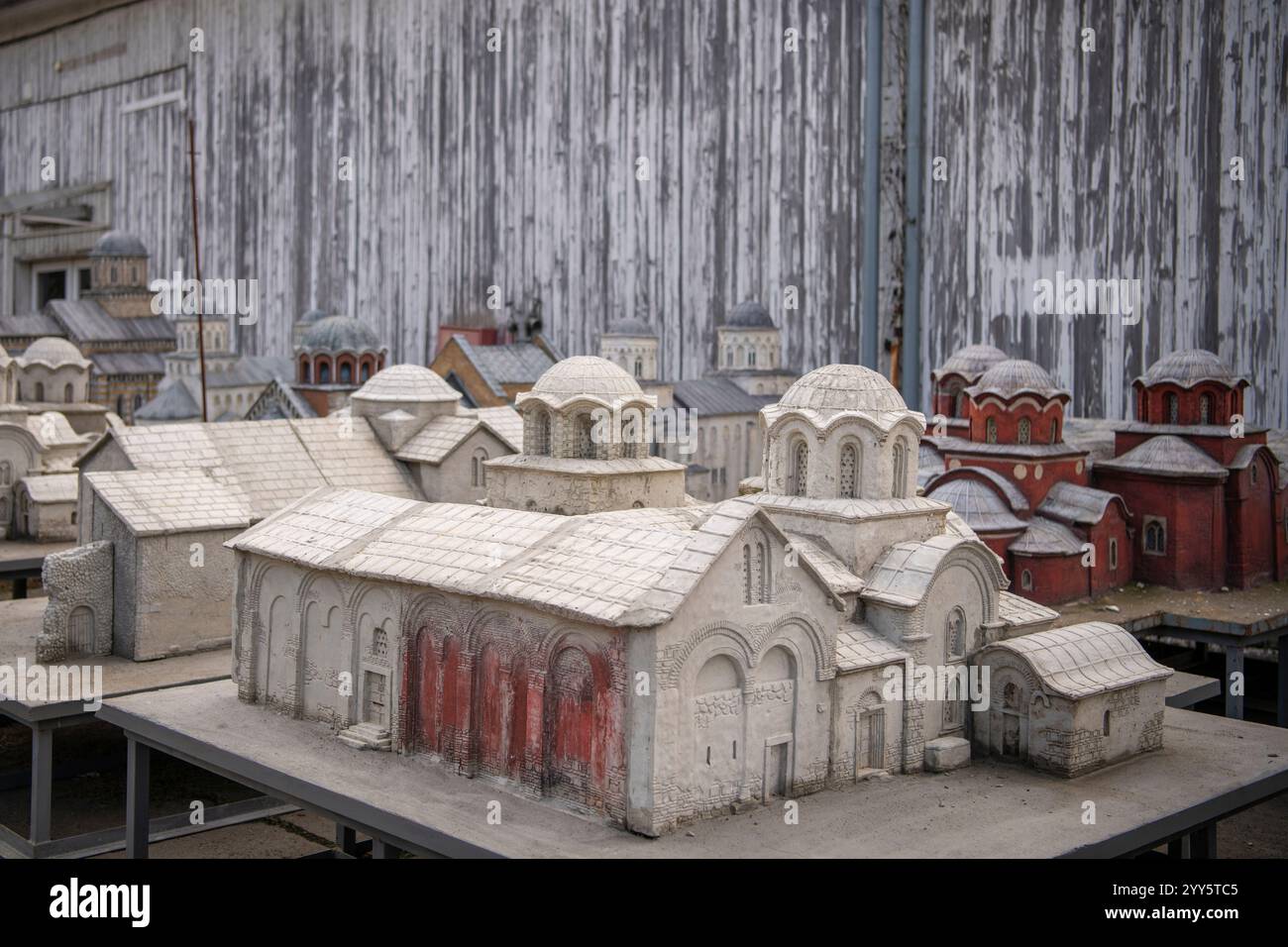 Scale model (maquette) of the old city buildings and landmarks with ...