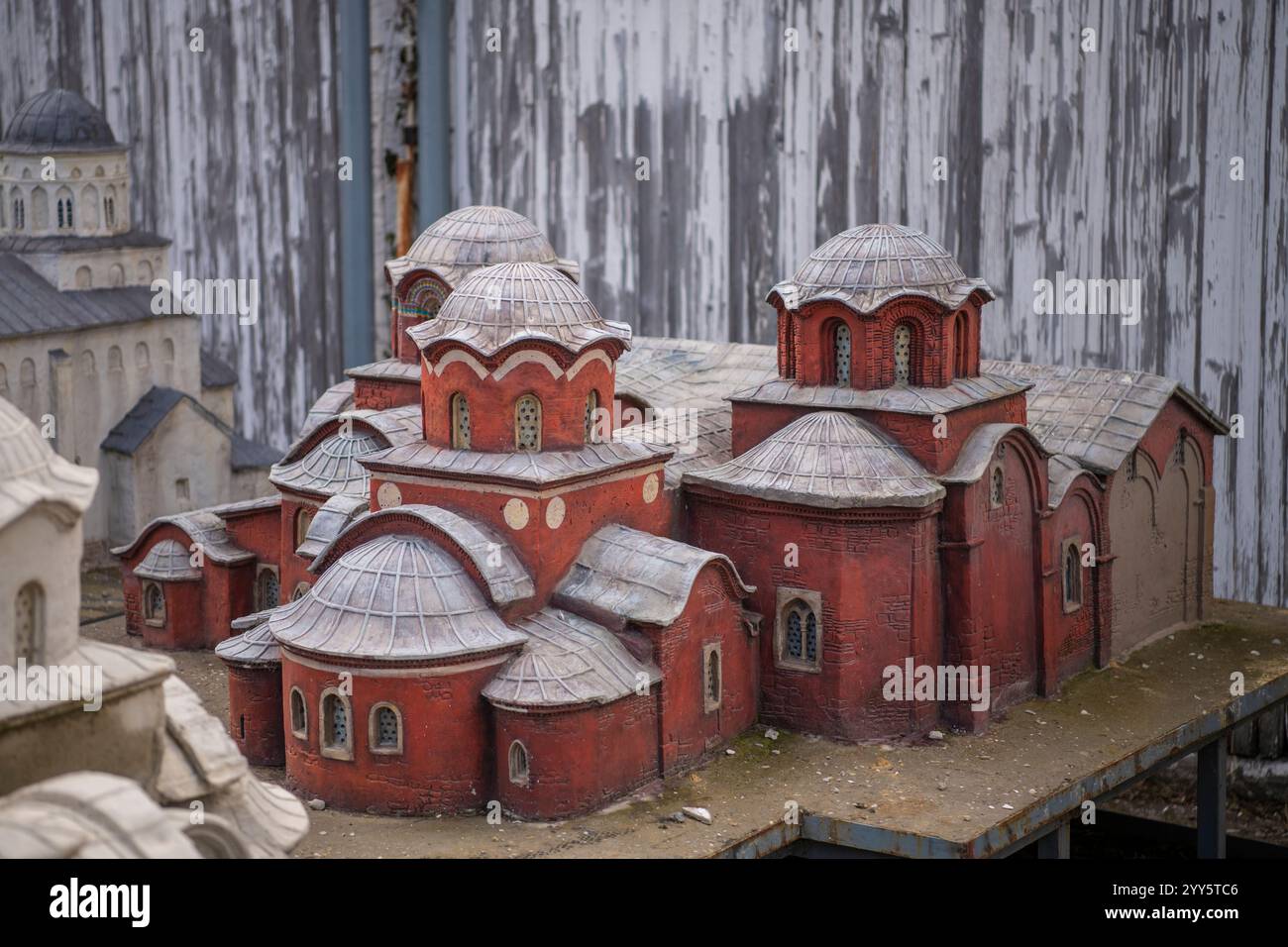 Scale model (maquette) of the old city buildings and landmarks with ...