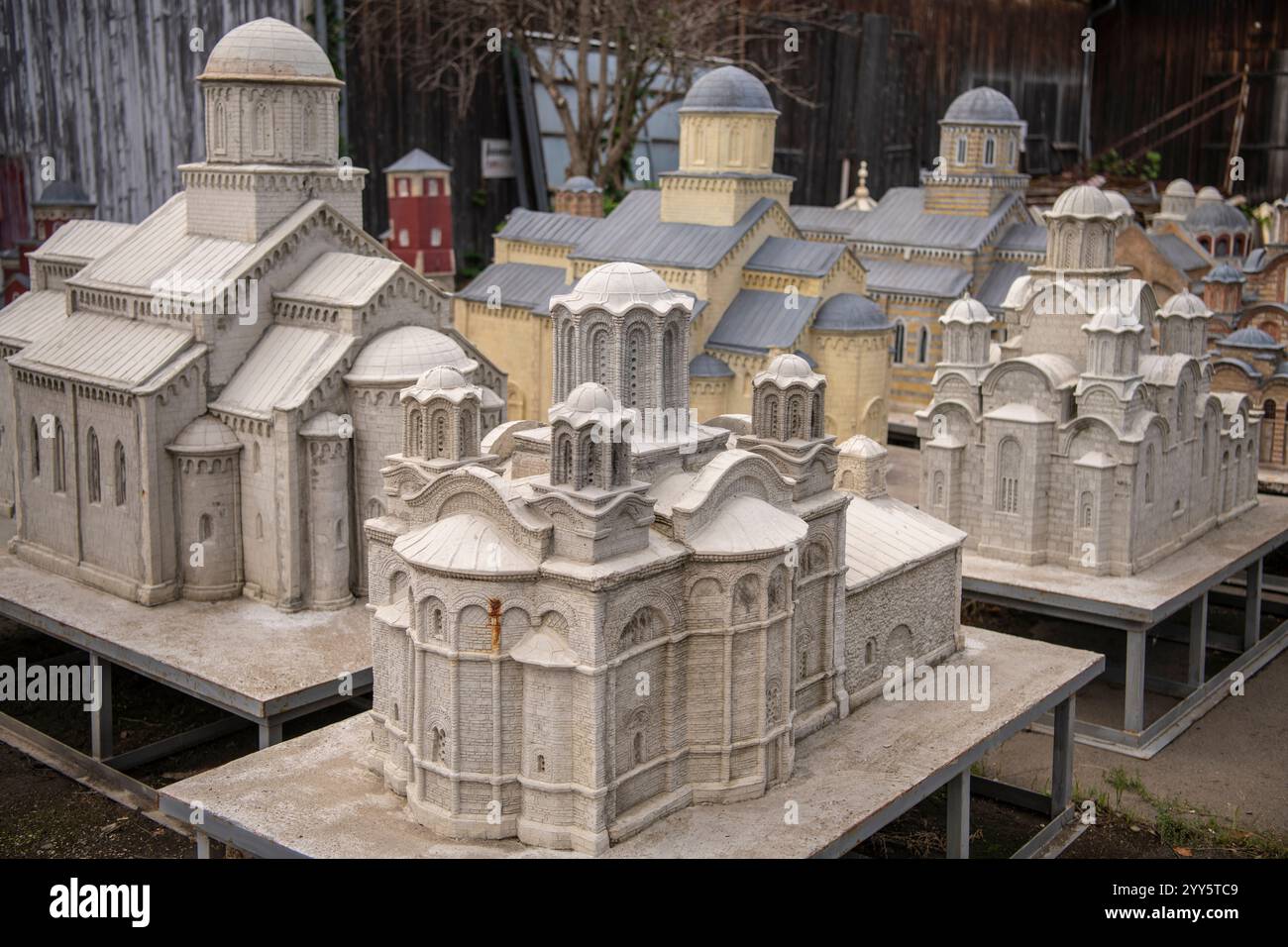 Scale model (maquette) of the old city buildings and landmarks with ...