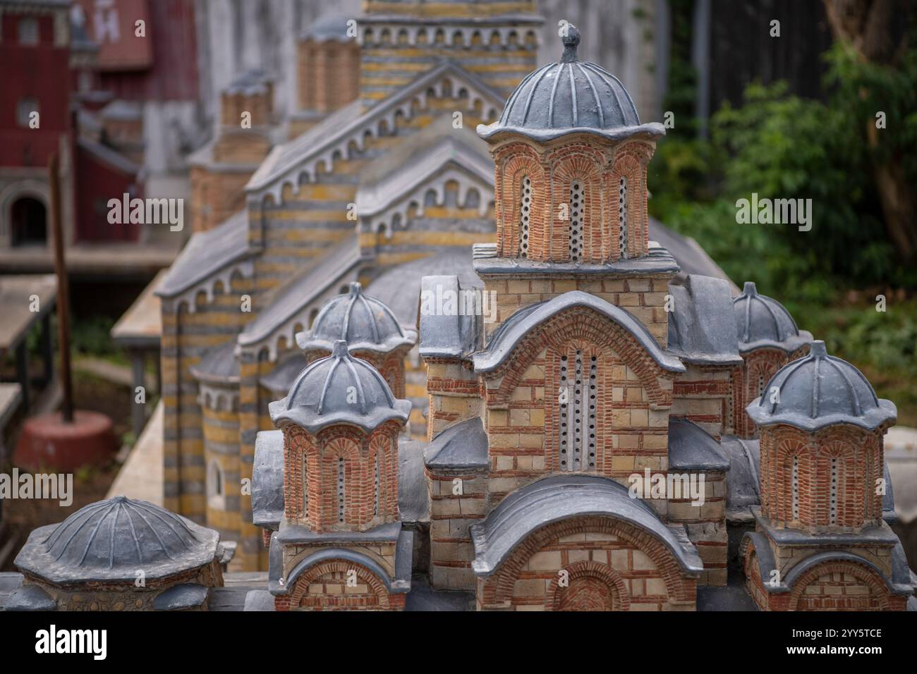 Scale model (maquette) of the old city buildings and landmarks with ...
